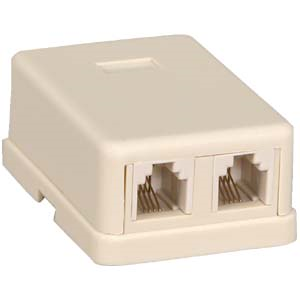 RJ11 Modular Dual Port Surface Mount Jack White – Firebrand Supply
